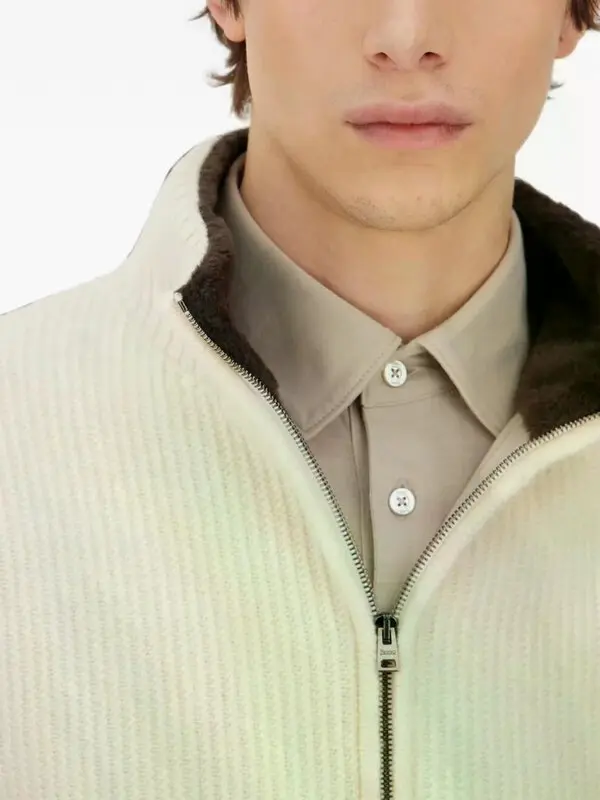 Herno Ribbed-knit Wool Cardigan