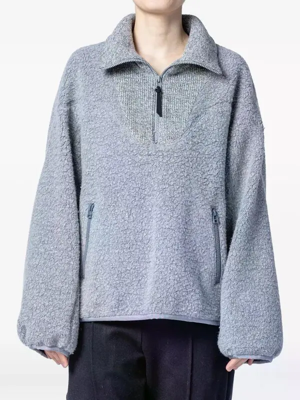 MULLER OF YOSHIOKUBO Fleece-texture Half-zip Sweatshirt - Grey