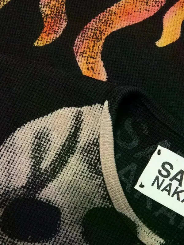 SATOSHI NAKAMOTO Graphic-print Thermal T-shirt