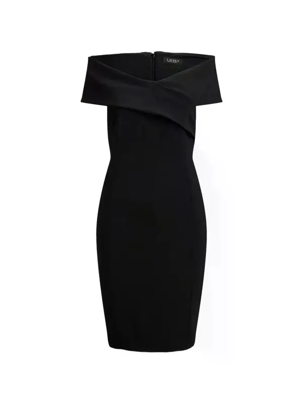 Ralph Lauren Off-the-shoulder Crisscross Detail Midi Dress - Black