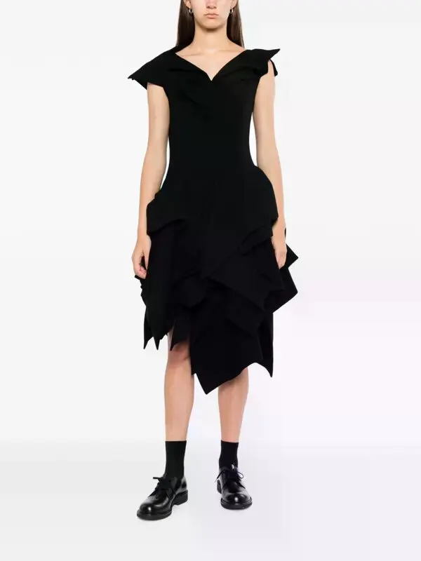 Yohji Yamamoto Flannel Deco C Draped Dress