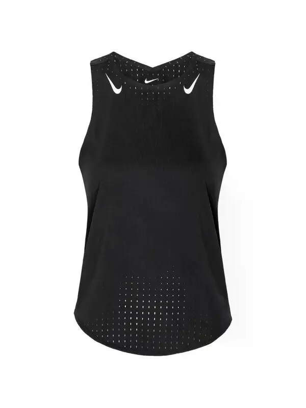 Nike Swoosh-print Perforated Tank Top - Black