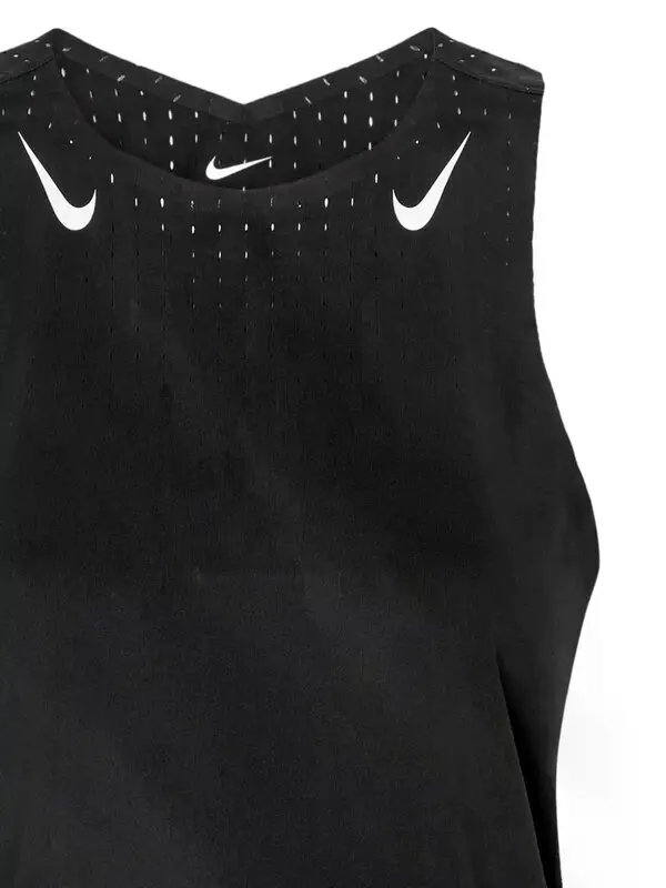 Nike Swoosh-print Perforated Tank Top - Black