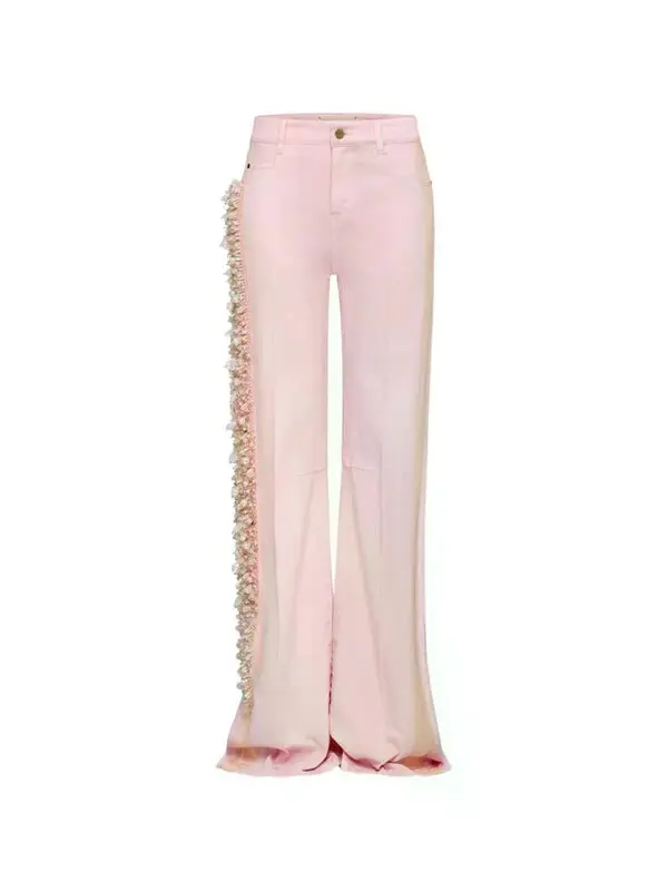 Hellessy Otto Pearl-embellished Denim Jeans - Pink