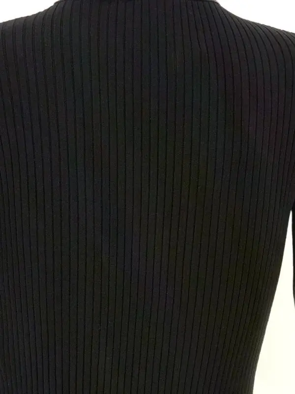 COURREGES Ribbed-knit Vinyl-trim Sweater