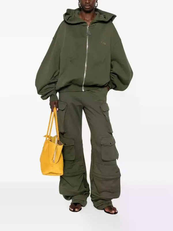 Attico Logo-embroidered Zip-up Hoodie - Green