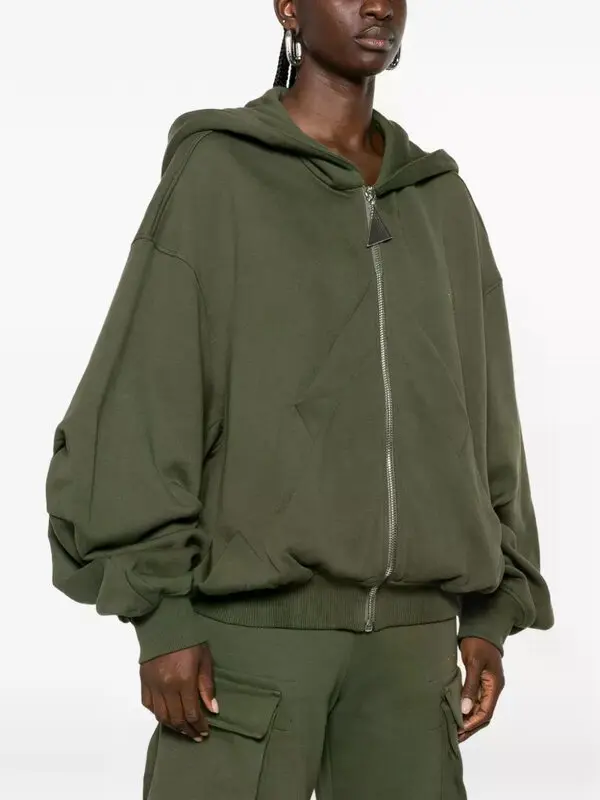 Attico Logo-embroidered Zip-up Hoodie - Green