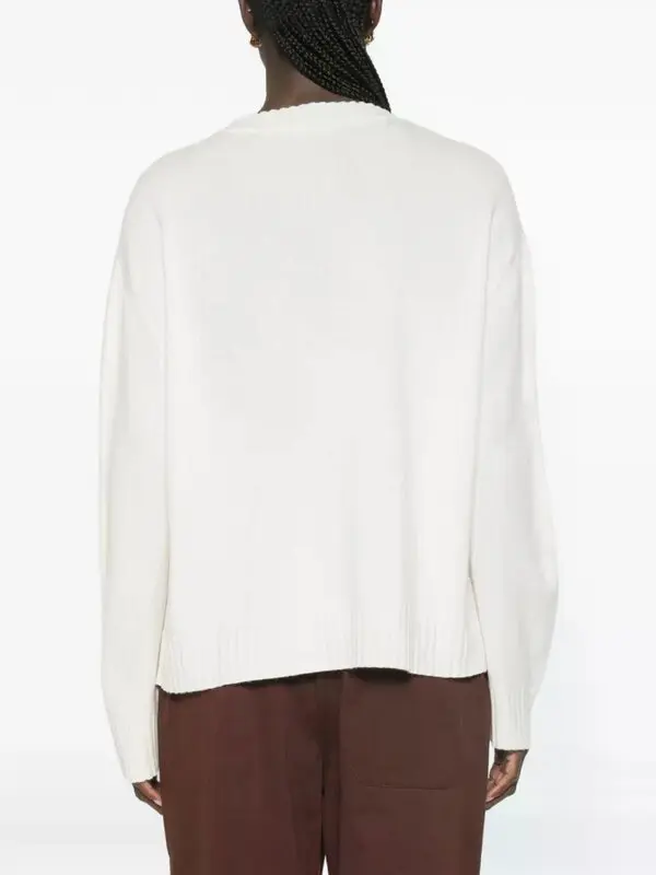 Fabiana Filippi Ribbed-trim Crew-neck Sweater - Neutrals