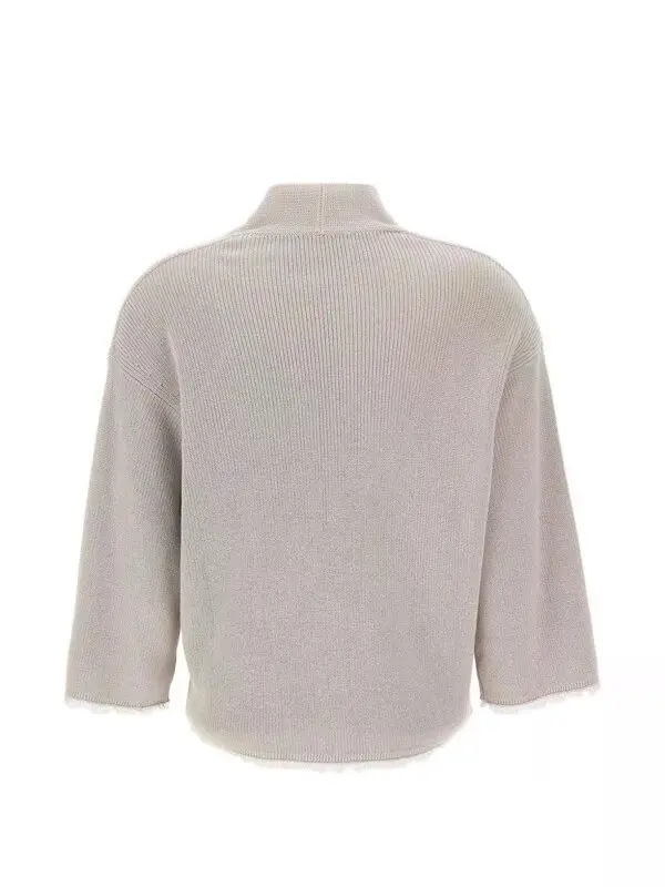 KANGRA Ribbed Fringed-trim Cardigan
