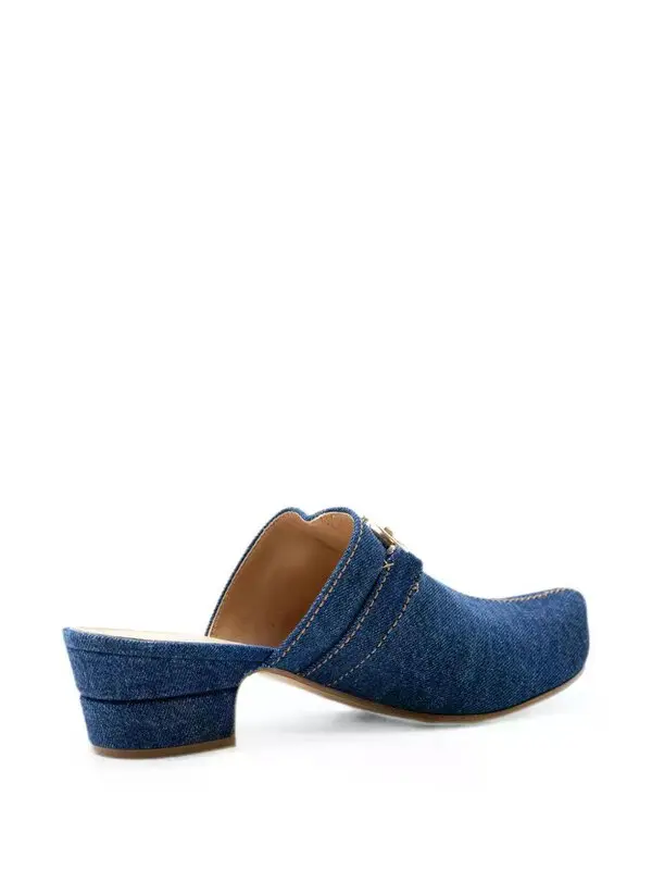 FERRAGAMO Denim Gancini-detail Mules