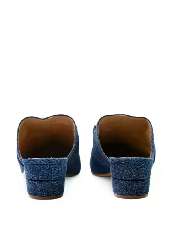 FERRAGAMO Denim Gancini-detail Mules