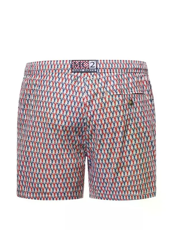 MC2 SAINT BARTH Lobster Print Swim Shorts - Red