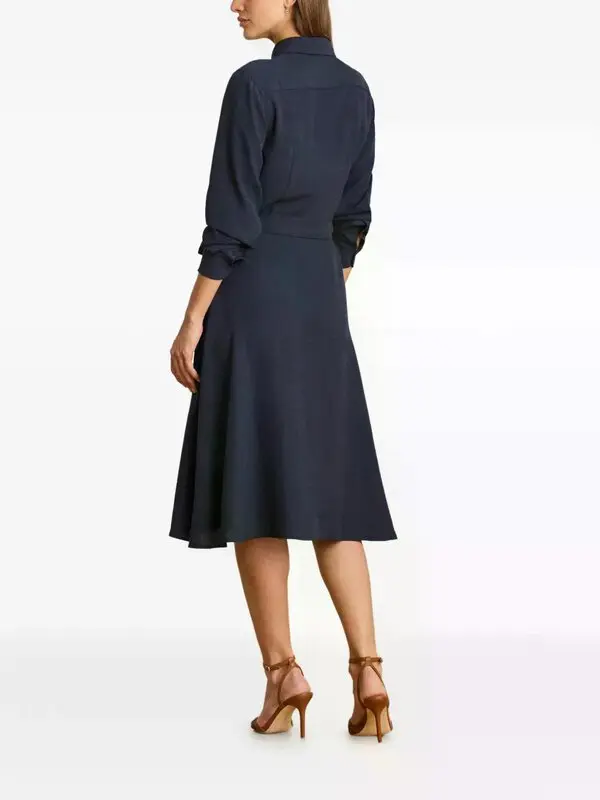 Ralph Lauren Belted Georgette Shirt Midi Dress