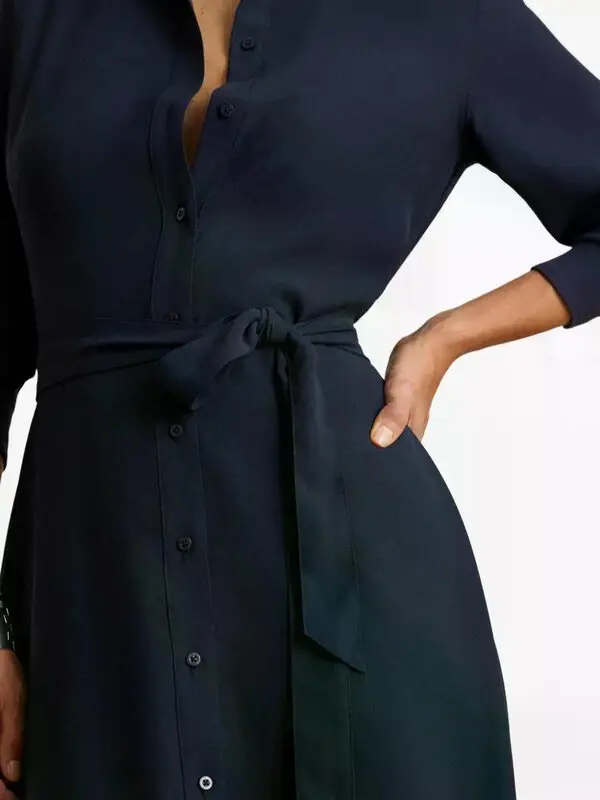 Ralph Lauren Belted Georgette Shirt Midi Dress