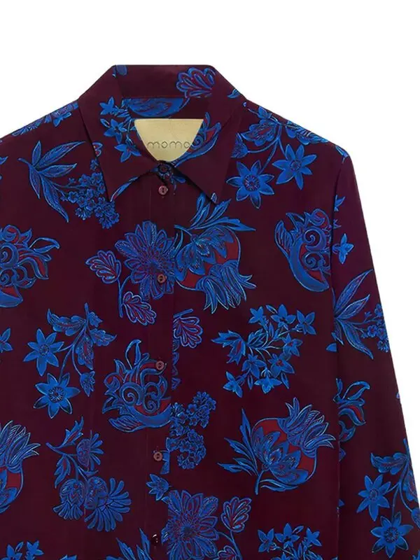 Momoni Floral Print Silk Shirt