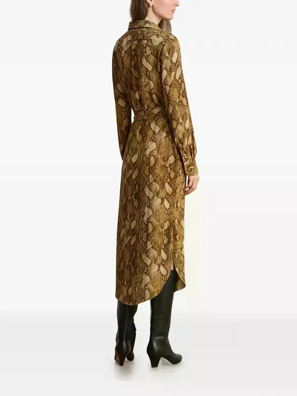 Ralph Lauren Python-print Belted Midi Shirtdress