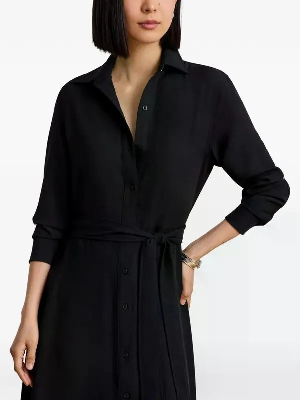 Ralph Lauren Georgette Belted Midi Shirt Dress