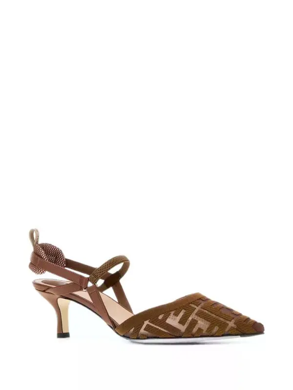 Fendi Colibrì Lite Mesh Slingback Pumps - Brown