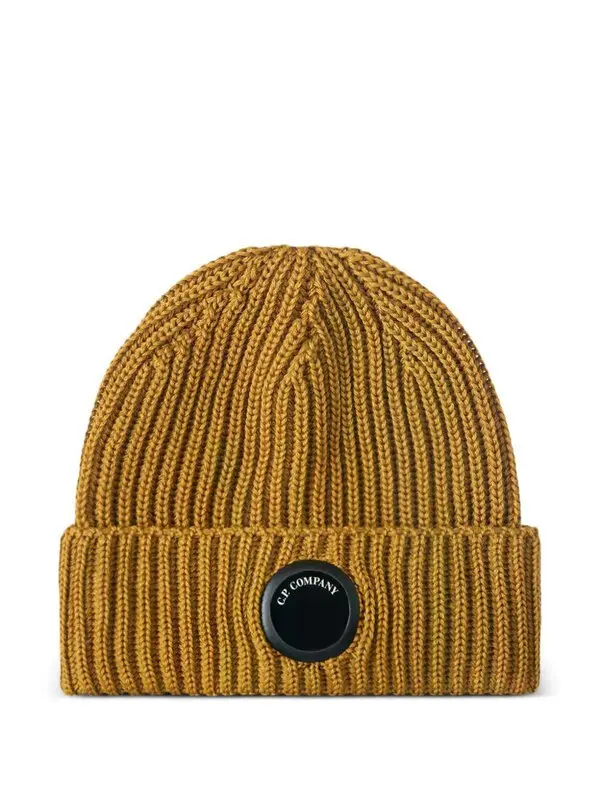 C.P. COMPANY Goggle Detail Beanie Hat - Yellow