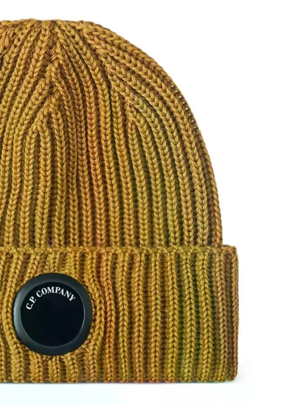 C.P. COMPANY Goggle Detail Beanie Hat - Yellow