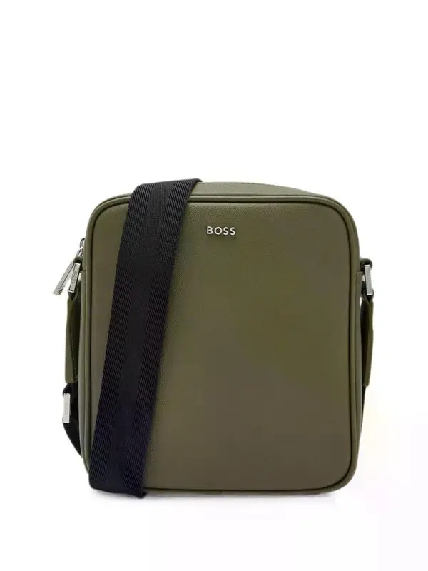 BOSS Northon Messenger Bag With Logo Plaque - Green