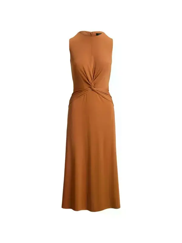 Ralph Lauren Twist-front A-line Midi Dress - Orange