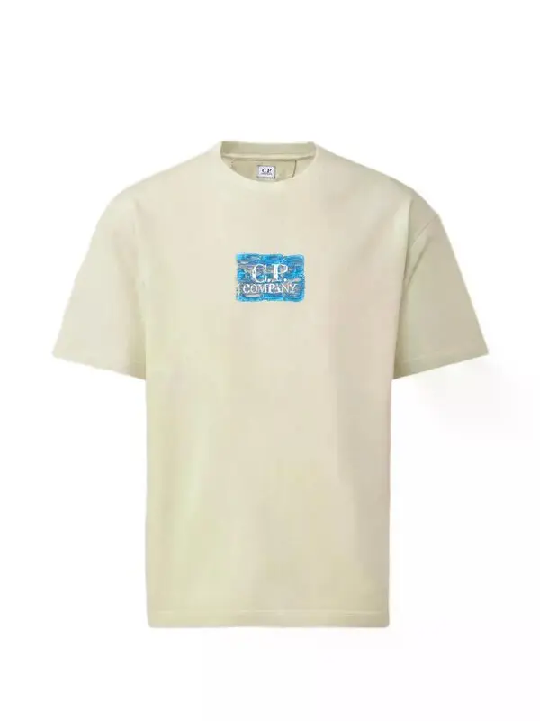 C.P. COMPANY Logo-print Cotton T-shirt - Neutrals