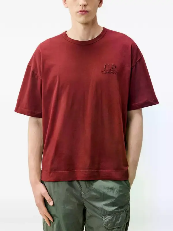 C.P. COMPANY Logo-embroidered T-shirt - Red