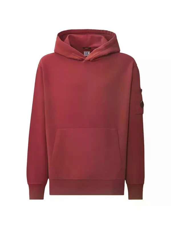 C.P. COMPANY Lens Detail Cotton Hoodie - Red