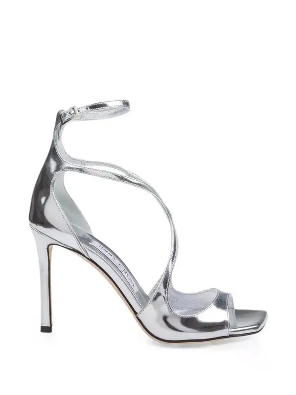 JIMMY CHOO Azia 95 Metallic Leather Sandals