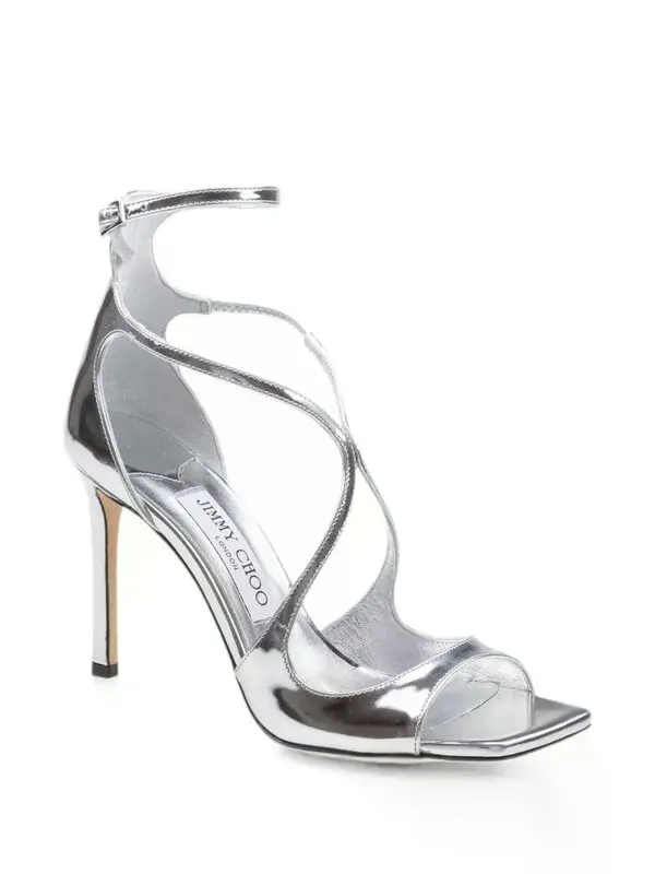 JIMMY CHOO Azia 95 Metallic Leather Sandals