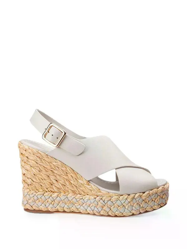 PALOMA BARCELO Oda Calidis Wedge Espadrilles - Neutrals