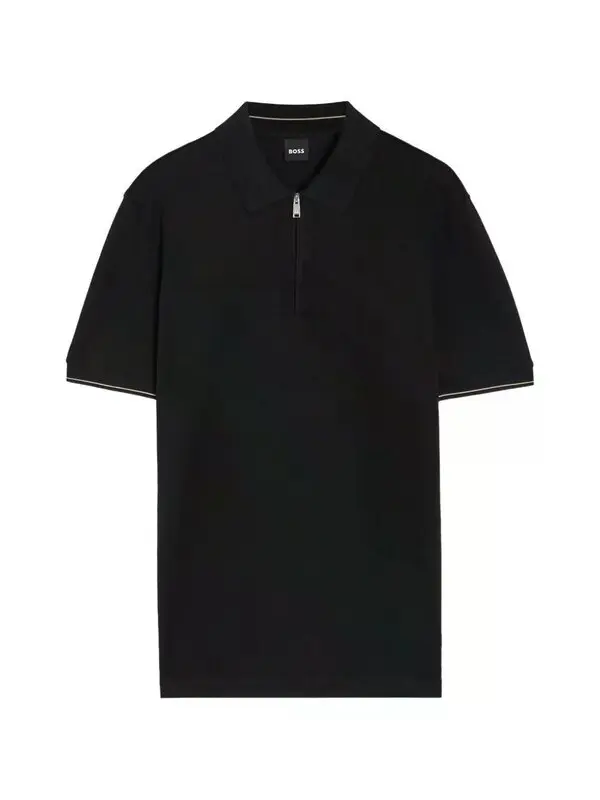 BOSS Zip-fastening Polo Shirt - Black
