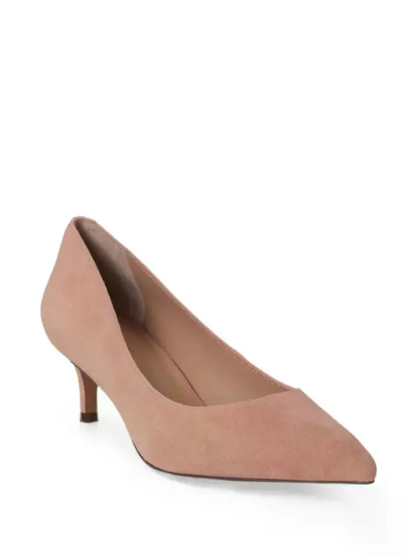 Ralph Lauren Suede Pointed Toe Pumps - Pink