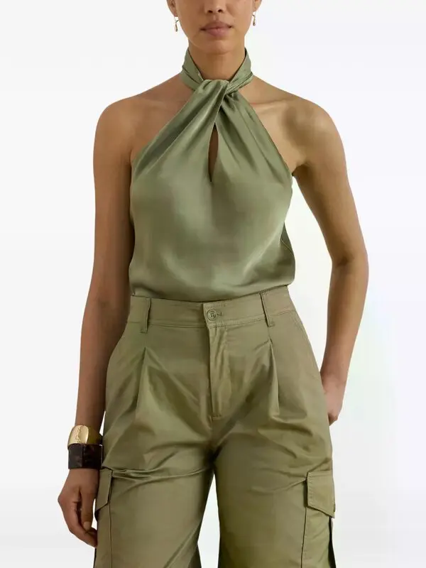 Ralph Lauren Twist-front Halterneck Blouse