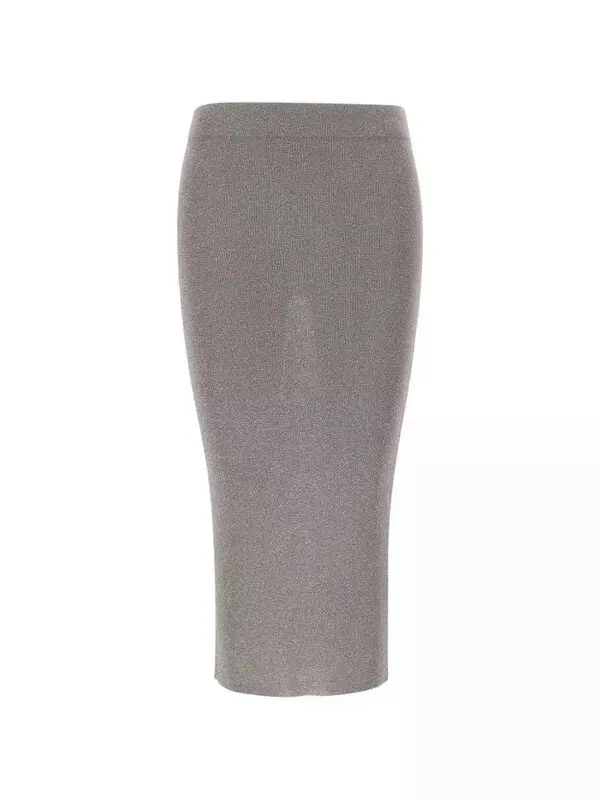 KANGRA Ribbed-knit Lurex-blend Midi Skirt - Grey