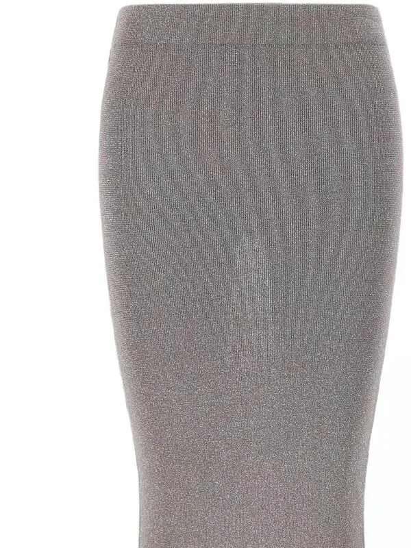 KANGRA Ribbed-knit Lurex-blend Midi Skirt