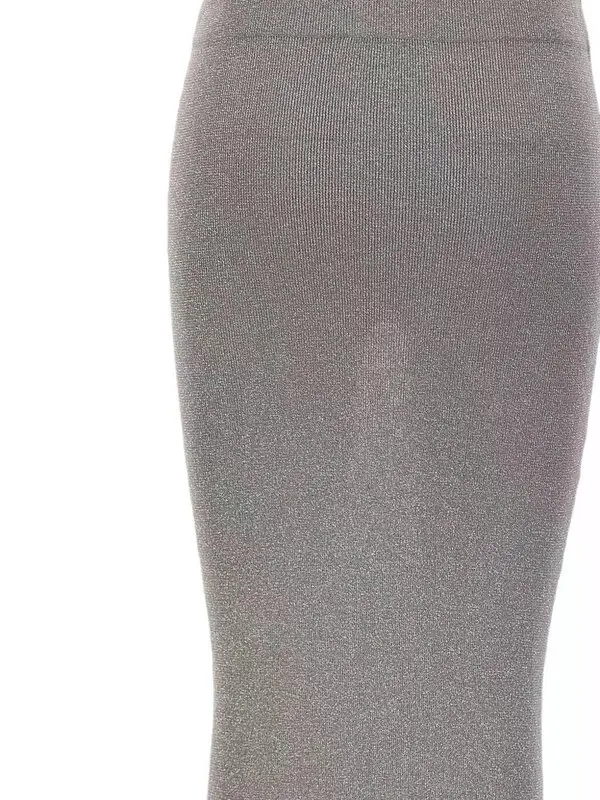 KANGRA Ribbed-knit Lurex-blend Midi Skirt
