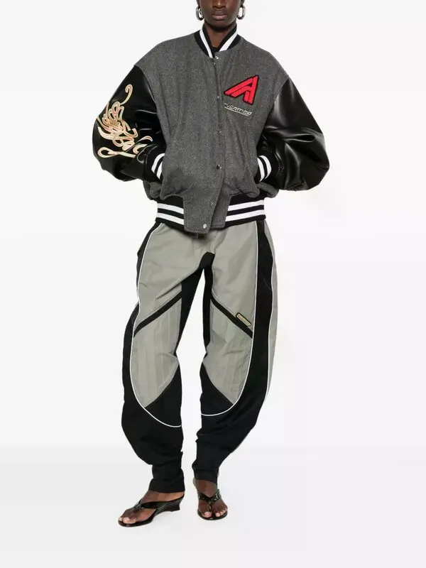 Attico Logo-patch Panelled Bomber Jacket