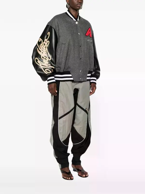 Attico Logo-patch Panelled Bomber Jacket