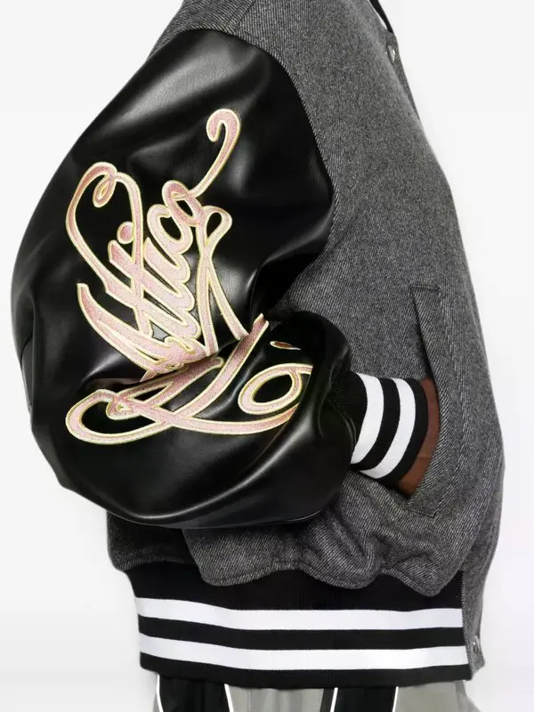 Attico Logo-patch Panelled Bomber Jacket