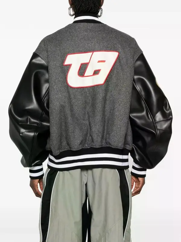 Attico Logo-patch Panelled Bomber Jacket