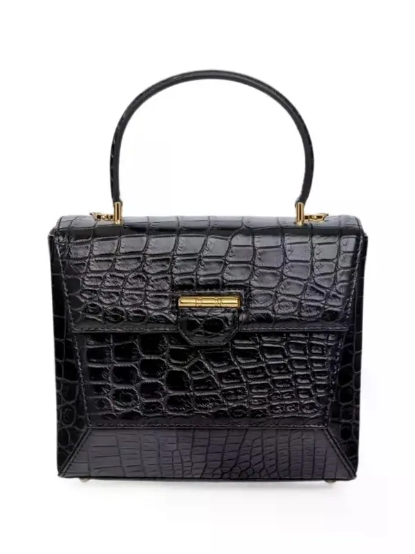 KWANPEN Crocodile-effect Top-handle Tote Bag - Black