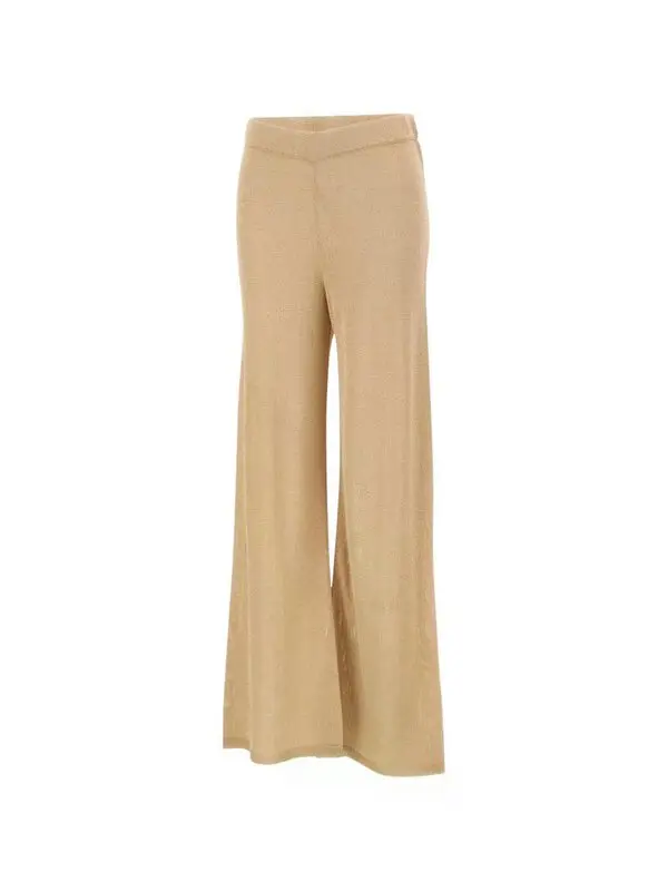 KANGRA Ribbed-trim Straight-leg Pants - Neutrals
