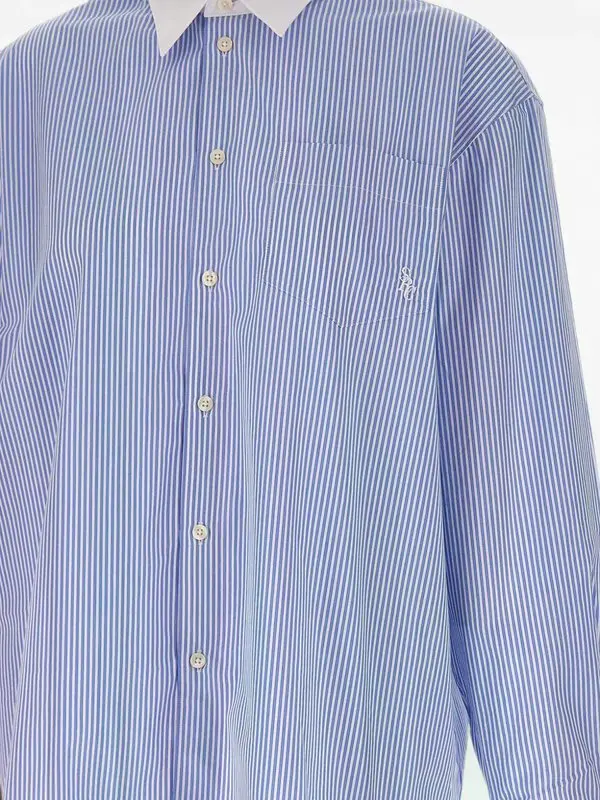 SPORTY & RICH Striped Cotton-poplin Shirt