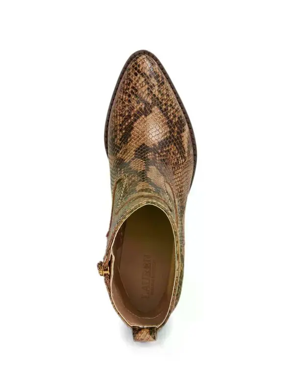 Ralph Lauren Python-embossed Leather Ankle Boots