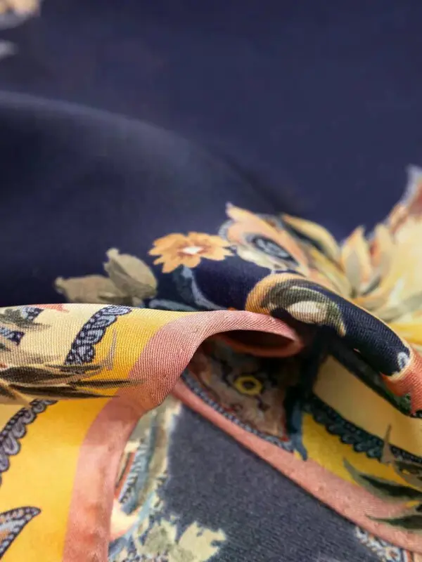Etro Diamond-shaped Silk Scarf With Paisley And Flower-motif