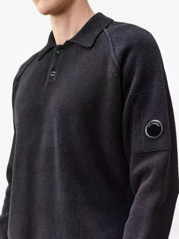C.P. COMPANY Lens-detail Polo Shirt - Black