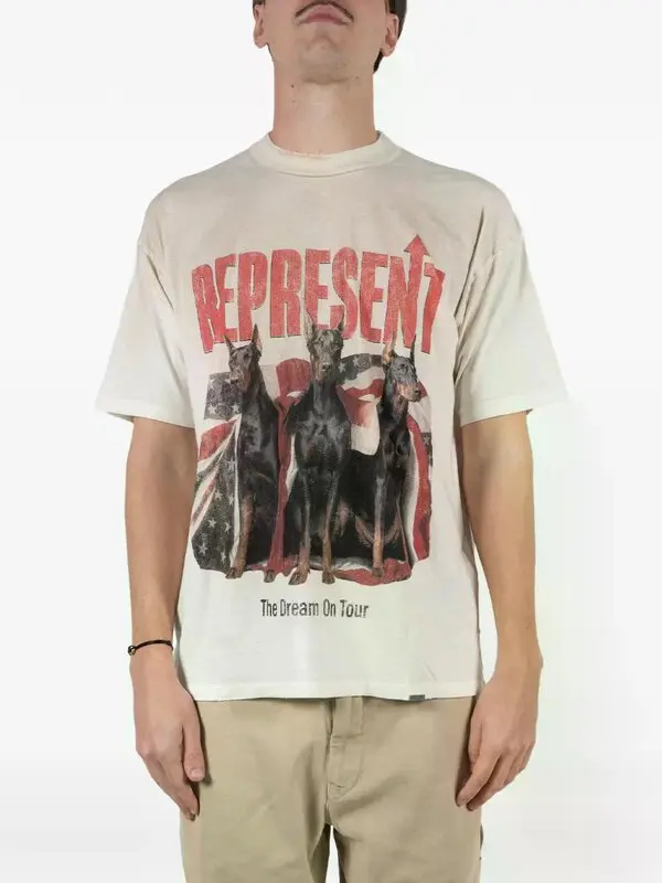 REPRESENT Dream On Tour Graphic-print T-shirt - Neutrals