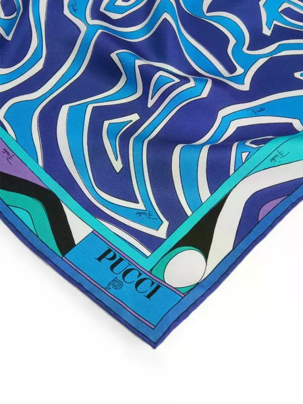 Emilio Pucci Labirinto-print Silk Triangle Scarf